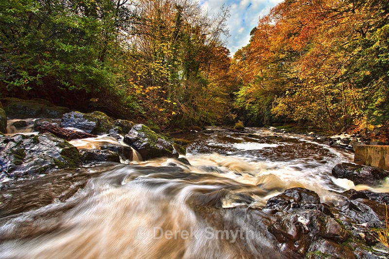Crumlin River In Full Flow Through Crumlin Glen