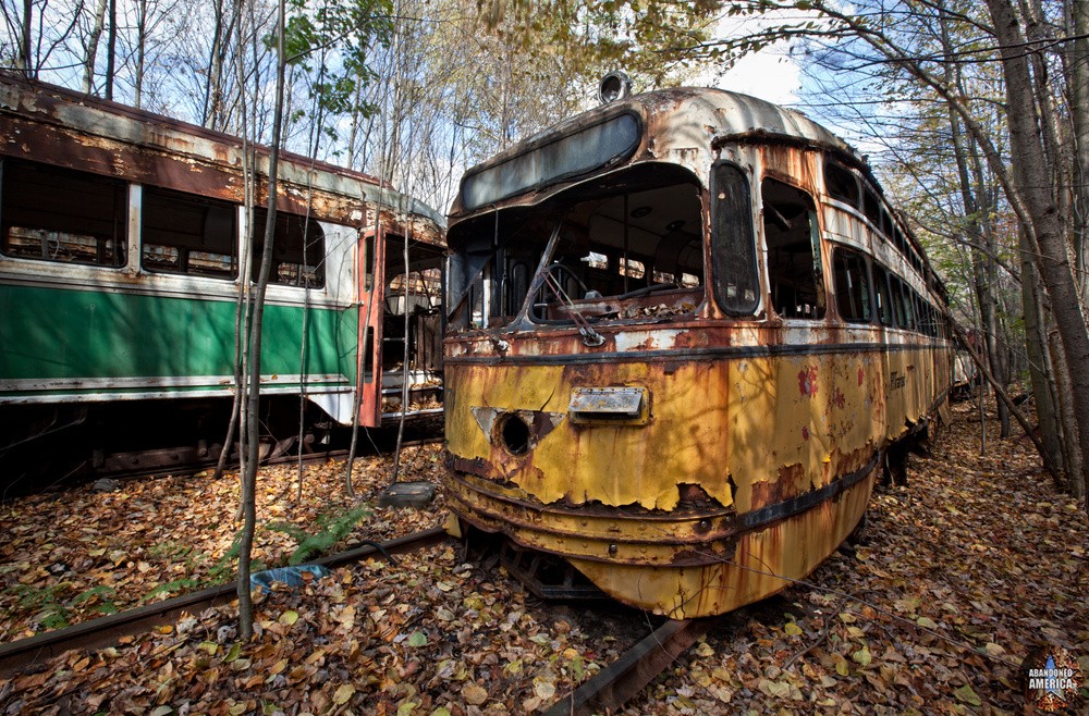 Trolley Graveyard | 1947 Yellow St Louis PCC PA Transit Car