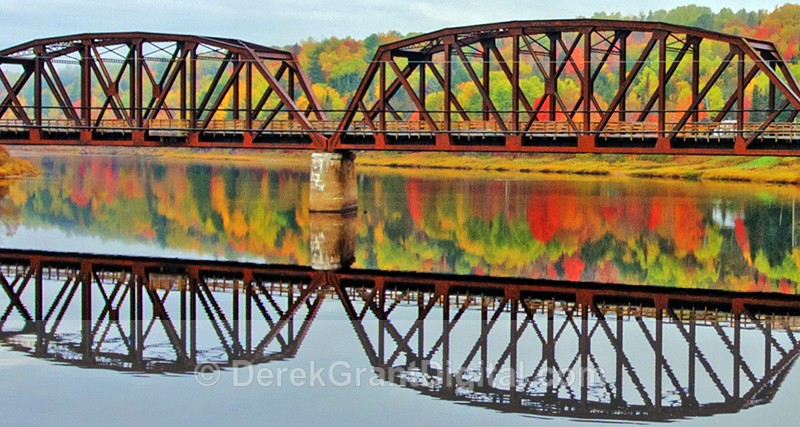 Canadian Eastern Railway Bridge Doaktown, New Brunswick Autumn Foliage