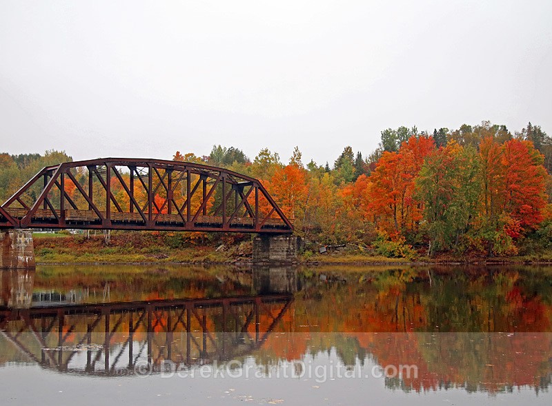 Canadian Eastern Railway Bridge Doaktown, New Brunswick Autumn Foliage